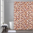 Autumn Maple Leaves Shower Curtain, Retro Red Plant Leaves Linen ...