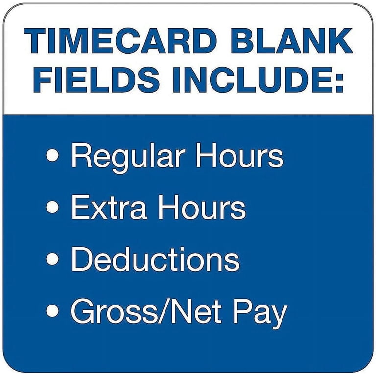 Time Cards 500-Pack Bi-Weekly Time Clock Cards (3.5"x9") - Heavy Duty ...