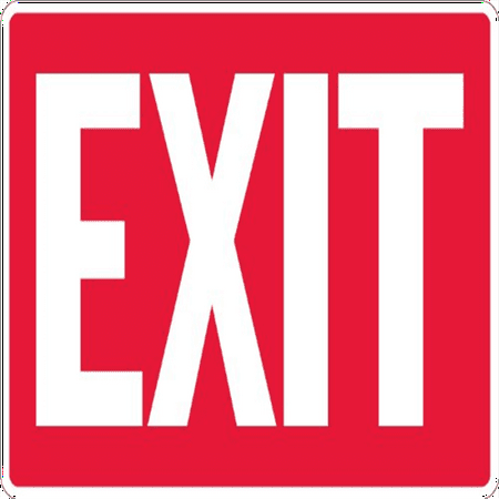 SmartSign Adhesive Vinyl Label, Legend "Exit", 10" high x 14" wide ...