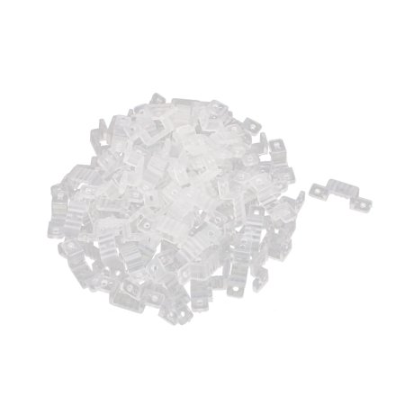 15mm x 7mm Plastic LED Light Strip Fixing Mounting Bracket Clear 100pcs ...