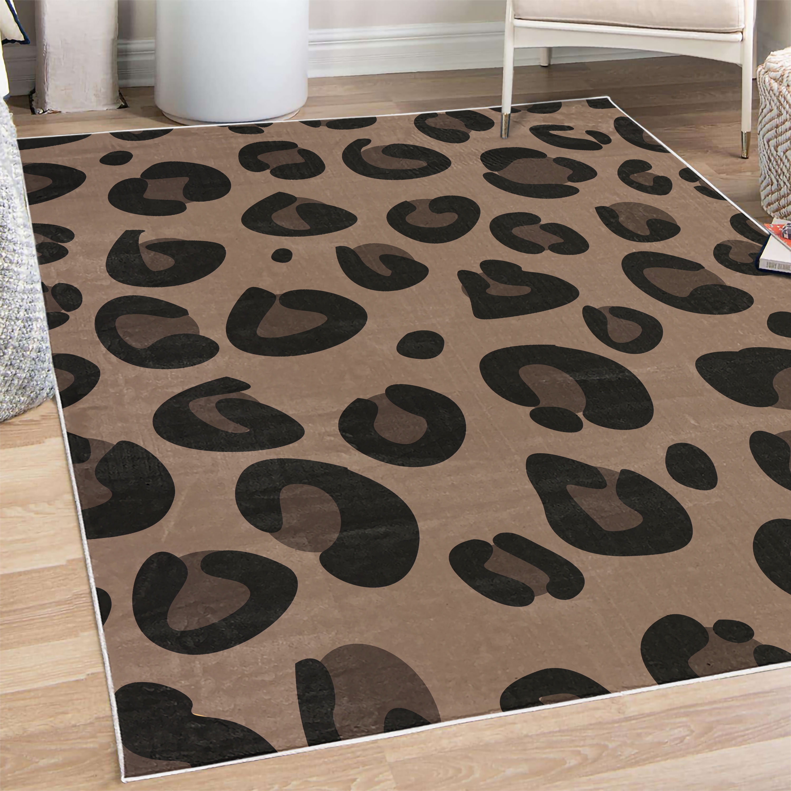 Animal Decorative Rug, Leopard Animal Skin Pattern in Abstract Style ...