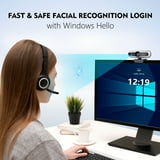 TOALLIN 2K Webcam with Windows Hello, Facial Recognition, Auto-Focus ...