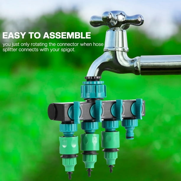 Garden Irrigation 4-way Tap Hose Splitter Garden Drip Manifold ...