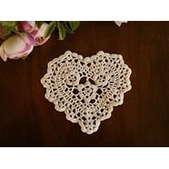 Handmade Crochet Lace Heart Shape Coasters Doilies, 4-inch, White Color ...