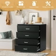 SYNGAR Black 4 Drawer Dresser, Chest of Drawers for Bedroom, Modern ...
