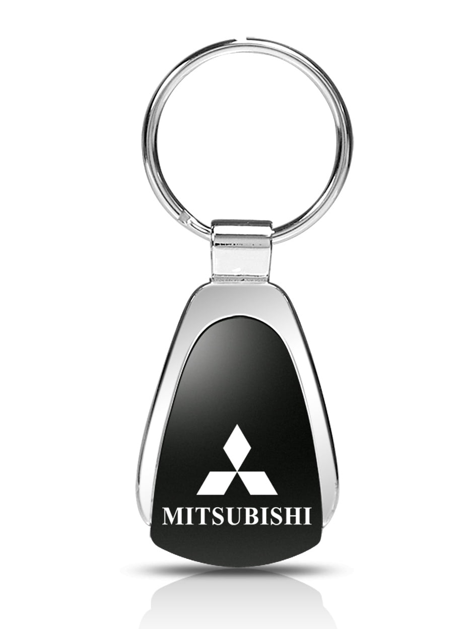 Mitsubishi Keychain & Key Ring - Chrome with Black Teardrop Key Chain ...