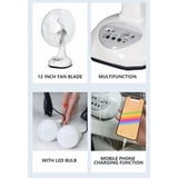 New Rechargeable Fan With solar panel, USB port,LED light and 2 Free ...