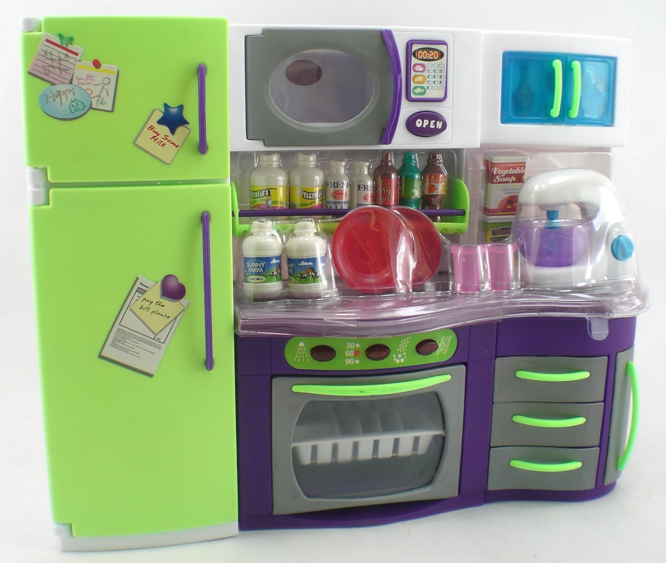Deluxe Modern Kitchen With Refrigerator Barbie Size Furniture Set ...