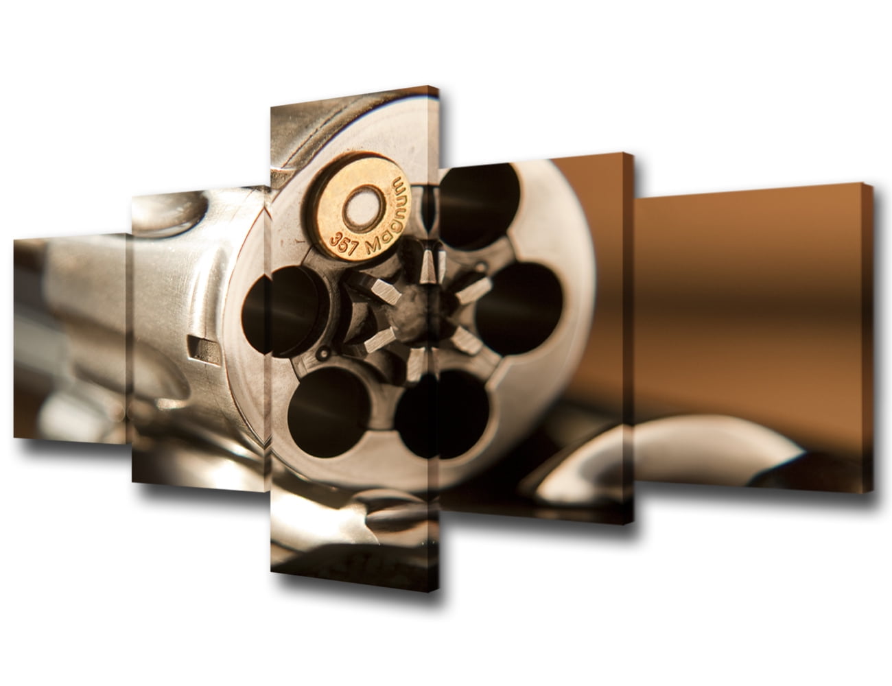 TISHIRON 5PCS Framed Canvas Wall Art Set,50"x24" 357 Magnum Revolver ...