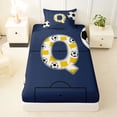 Feelyou Blue Cartoon Sport Soccer Twin Sheets for Boys, Flag Initial Q ...