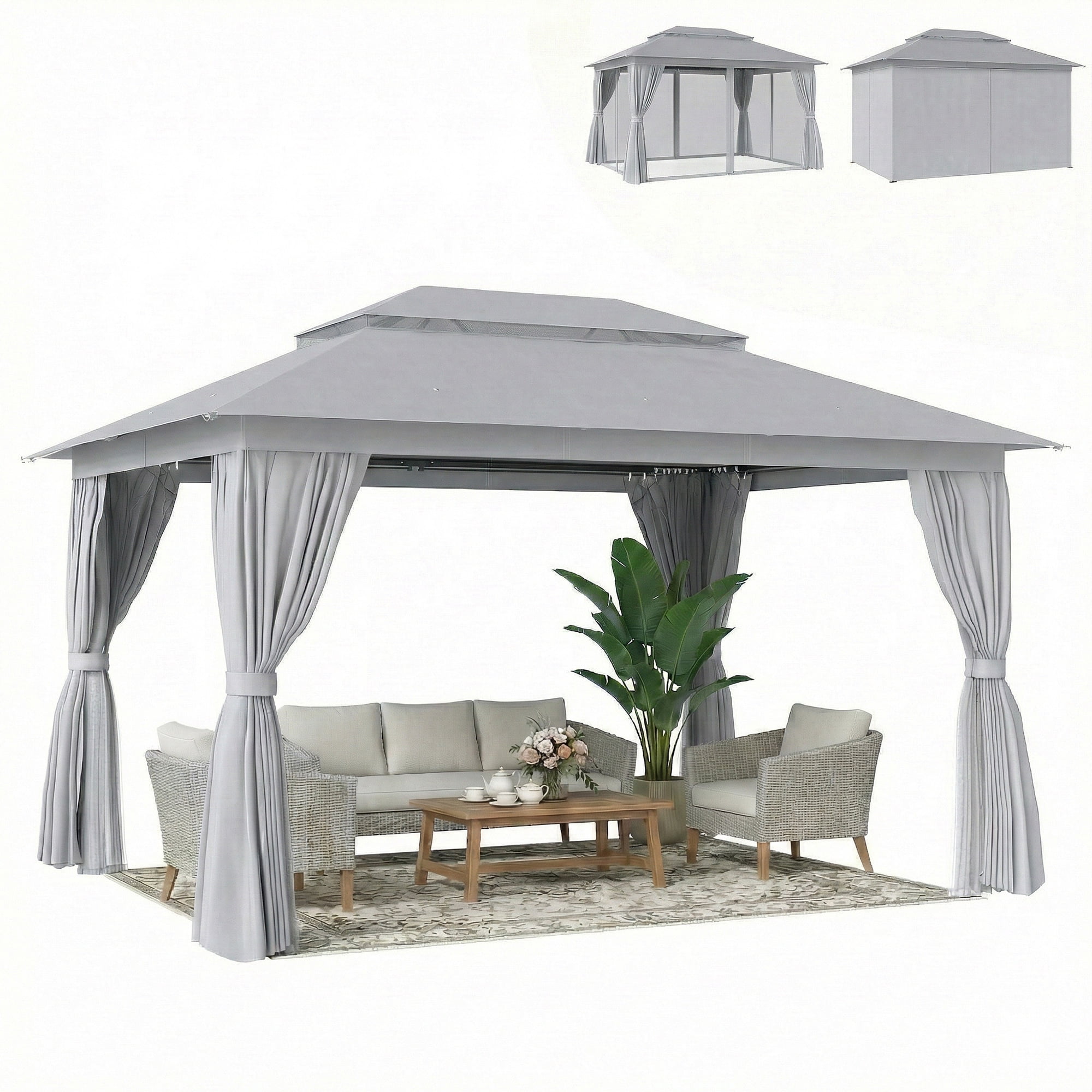 Click here for Outsunny 10x13 Patio Gazebo  Upf50+ Double Roof Ou... prices