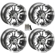 LSI Yukon 15" Golf Cart Wheels/Rims Black/Machined Yamaha - Walmart.com