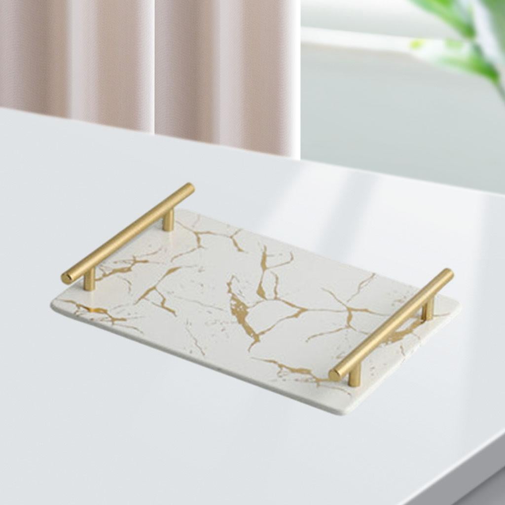 Mrbled Rod Try with Hles Food Fruit Wter Cup Plcing rt for Hotel ...