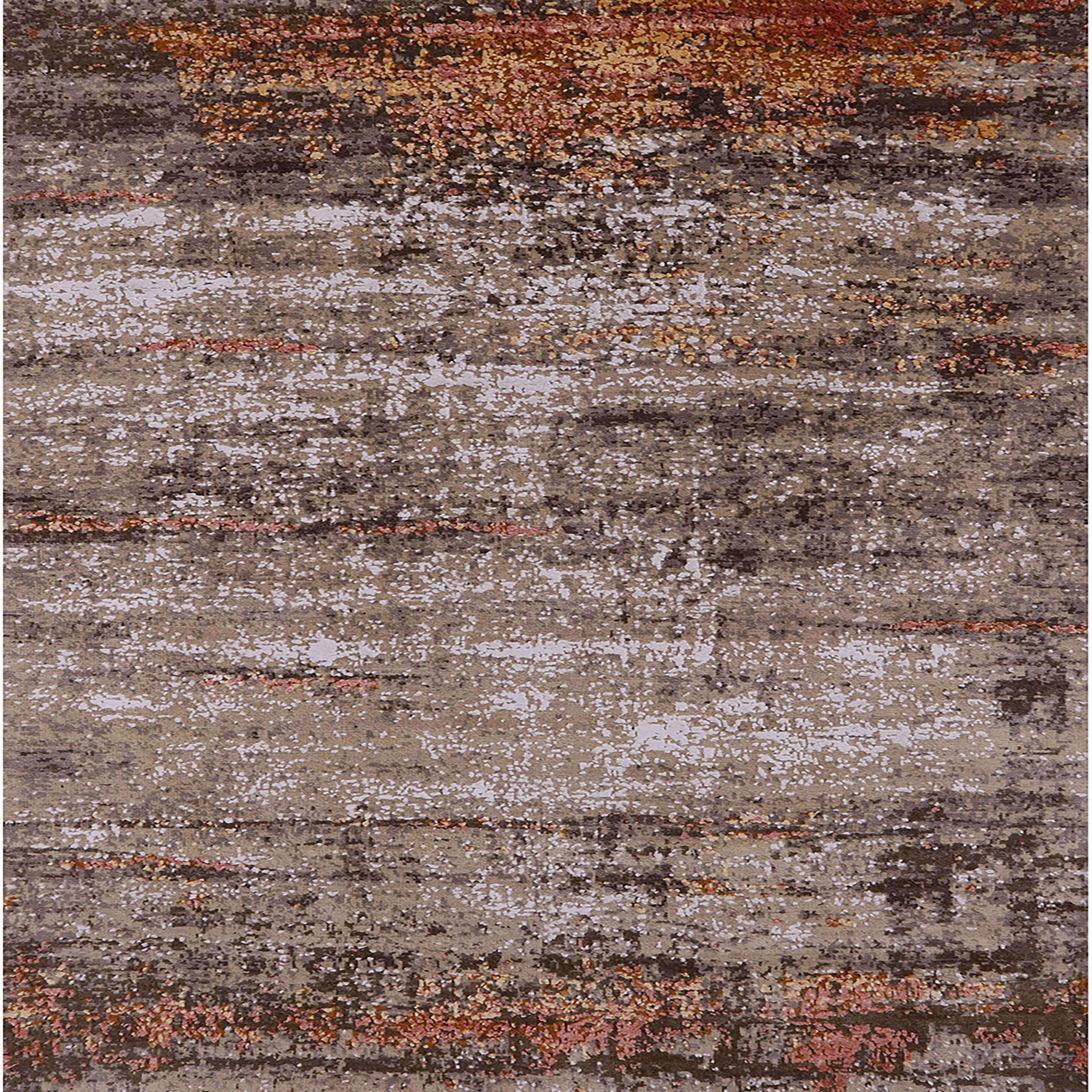 Ahgly Company Indoor Square Mid-Century Modern Reddish Brown Oriental ...