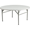 Stonewall Round Plastic Folding Event Table with Carrying Handle Bi ...