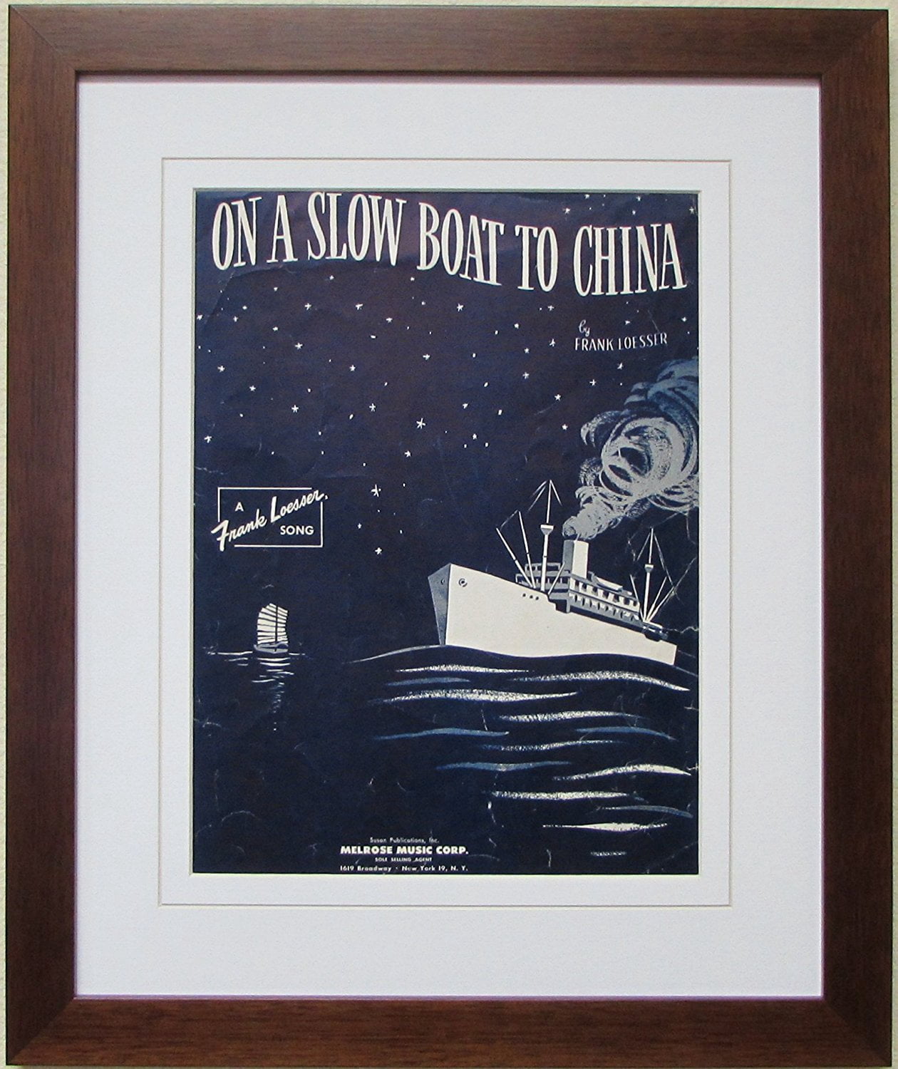 Sheet Music Frame with White (White Trim) Matting (Walnut Frame ...