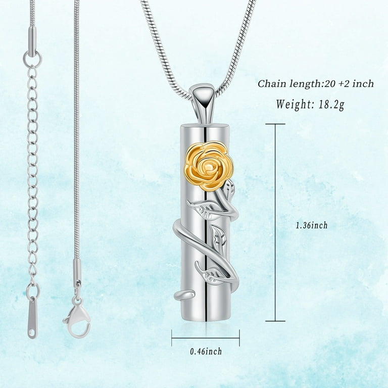 Men Women Column with rosette in relief Cremation Pendant Small Urns For Ashes Keepsake Urn Necklace Cremation Jewellery Urns Walmart