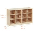 12 Cubby Mobile Tray Storage Cabinet 3x4 Classroom Furniture Natural ...