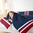 Anchor Nautical Comforter Set Twin Size,Geometric Red Blue Stripes ...