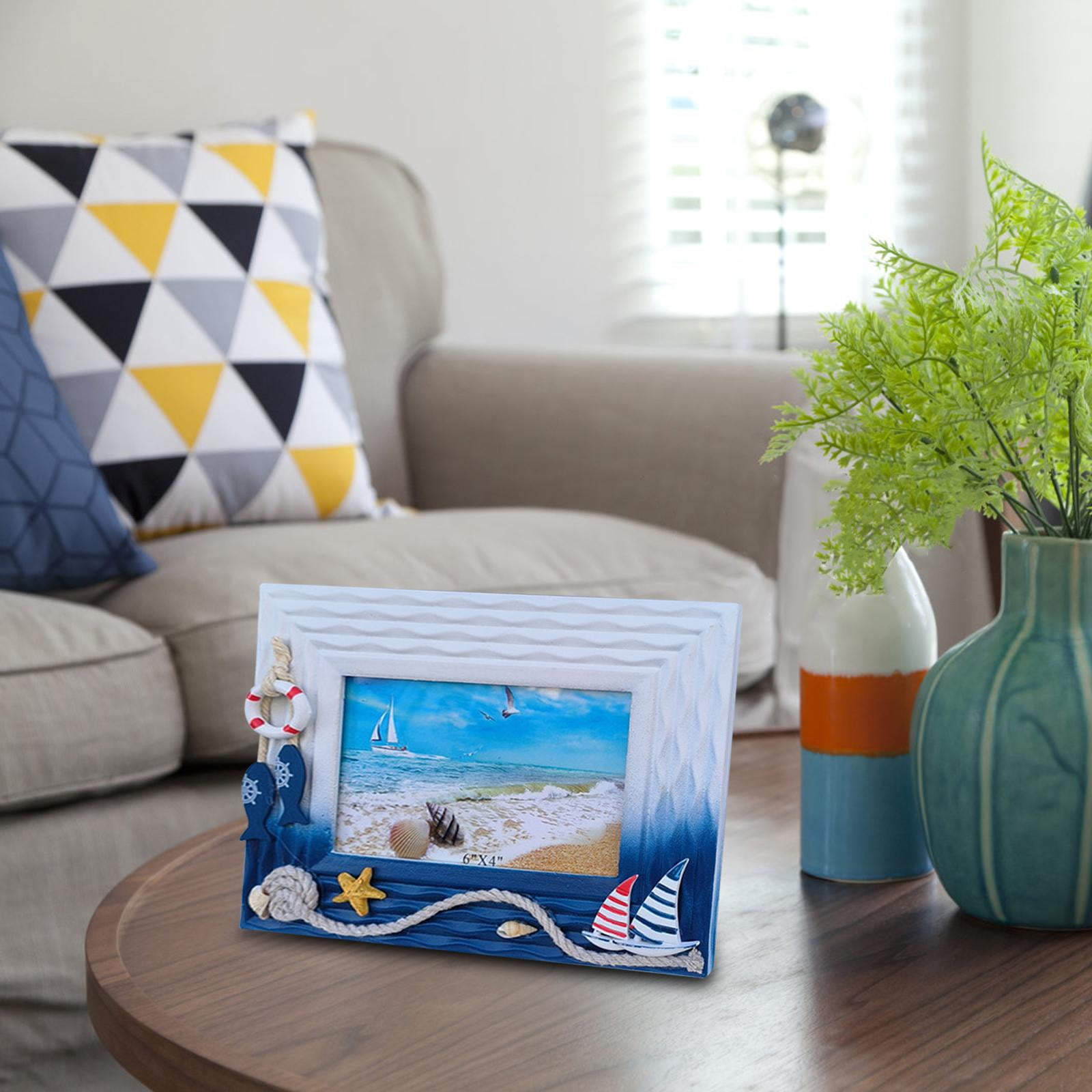 Nautical Style Photo Frame Desktop Ornaments Sailboat Summer Vacation ...