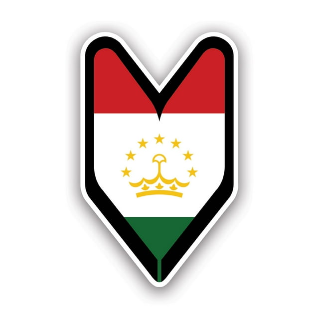 Tajikistan Driver Badge Sticker Decal - Self Adhesive Vinyl ...