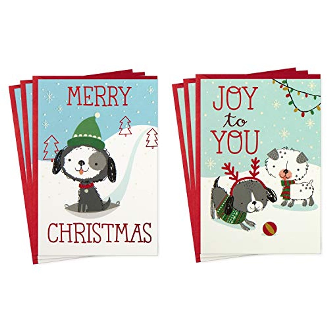 Hallmark Christmas Cards Assortment Snow Dogs 6 Holiday Cards With hallmark-christmas-cards-assortment-snow-dogs-6-holiday-cards-with