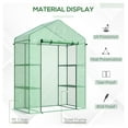56" Walk-in Greenhouse, Garden Hot House with Shelves, Roll-Up Door, PE ...