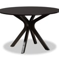 Baxton Studio Kenji 48-Inch Round Wooden Dining Table in Dark Brown ...