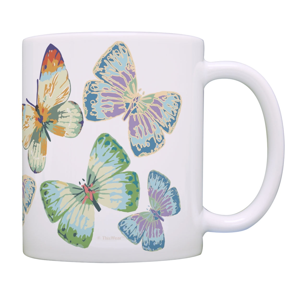 ThisWear Butterfly Mug Colorful Butterfly Watercolor Butterfly Lover ...