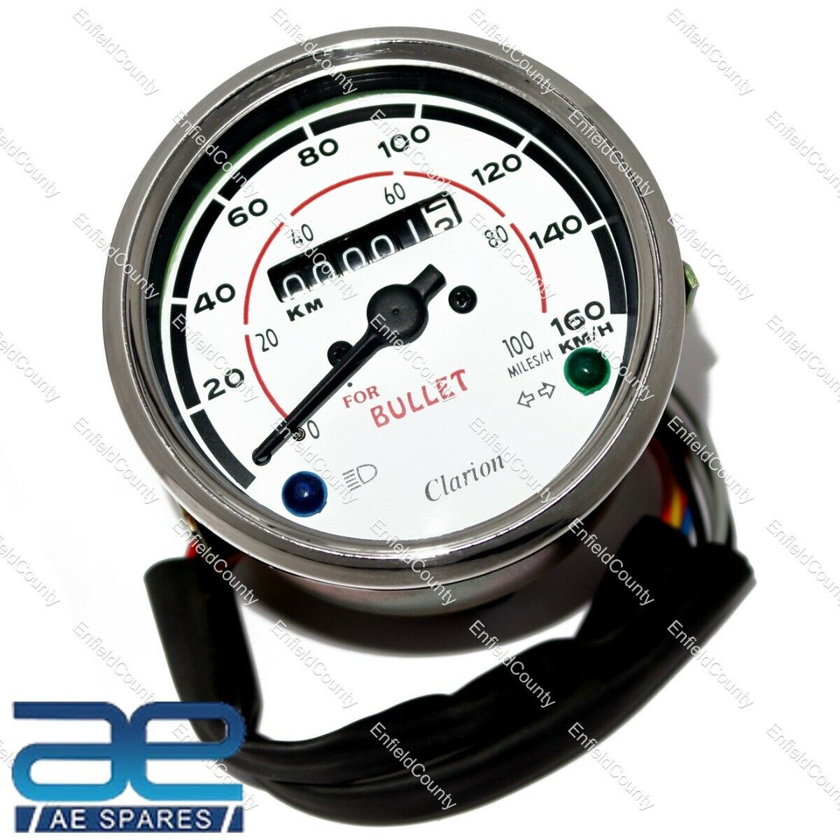 Speedometer Speedo White Face Kph Mph Dual Reading For Royal Enfield ...