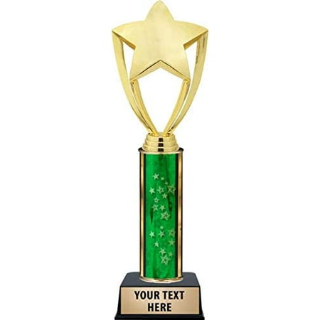 HTAIGUO Green Star Trophies, Personalized Shiny Gold Star Trophy, Your ...