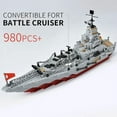 Navy War Chariot Ship Army Boat Plane Model Warships Building Blocks ...