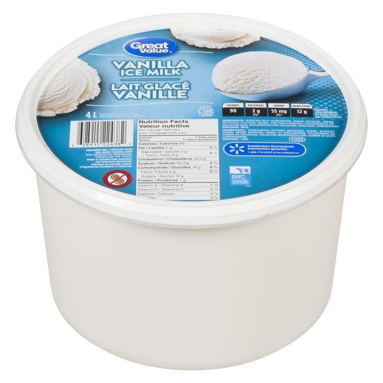 Click here for Great Value Vanilla Ice Milk In A Tub 4 L prices