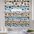Curtains Swag and Tiers Curtains Set, Blue Dog Paw Print Valances with ...