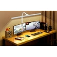OptiLite White Clamp-On LED Desk Lamp, Dimmable Adjustable Arm Task ...