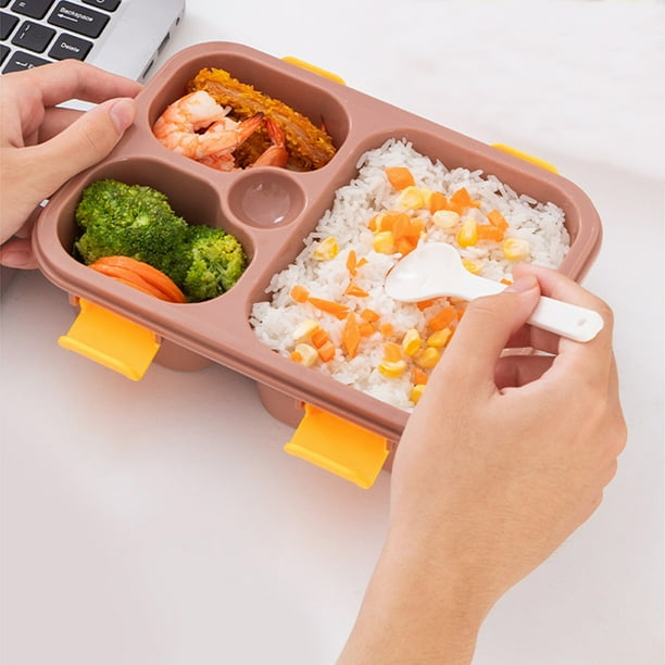 MAOWAPLG Divided Bento Snack Box, 3 Compartments Reusable Meal Prep ...