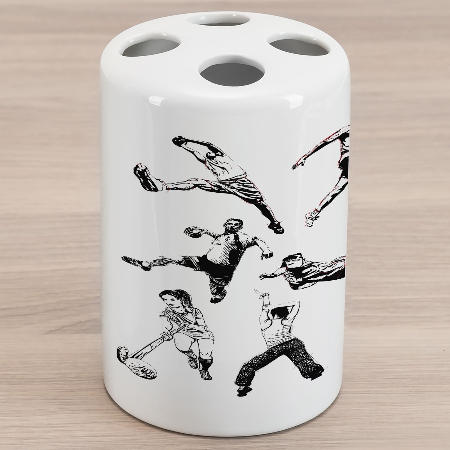 Sketchy Ceramic Toothbrush Holder, Muscular Energetic Athletes in ...