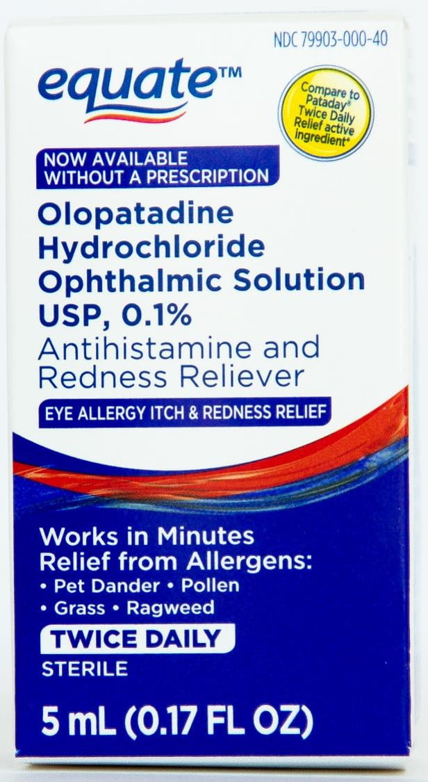 Buy Equate Olopatadine Hydrochloride Ophthalmic USP Eye Allergy Itch ...