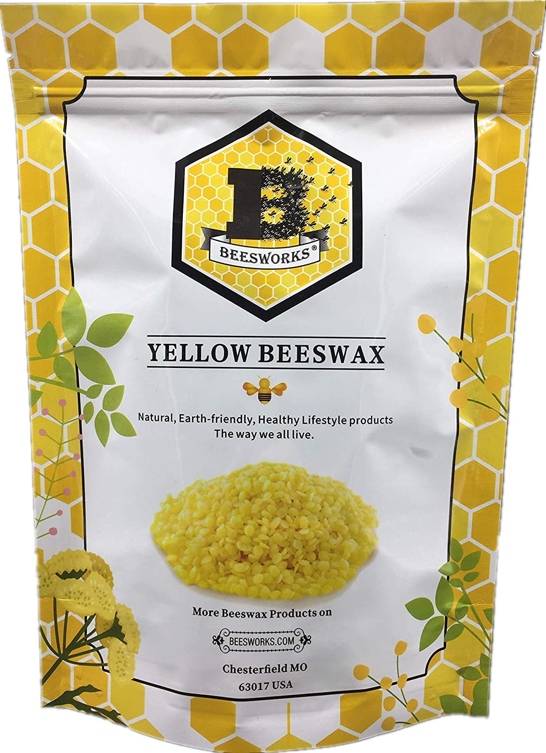 Beesworks 100% Natural Yellow Beeswax Pellets 1 lb (454 g) - Walmart.com