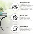 Backyard Expressions Farmhouse Metal and Wood Slat Bistro Set | 3 Pc ...
