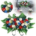 Artificial Red White Blue Chrysanthemum Cemetery Saddle, Memorial Day ...