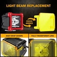 Series Light Covers, 3 Inch Square Pods Cover, Fog Filter, Yellow Tint ...