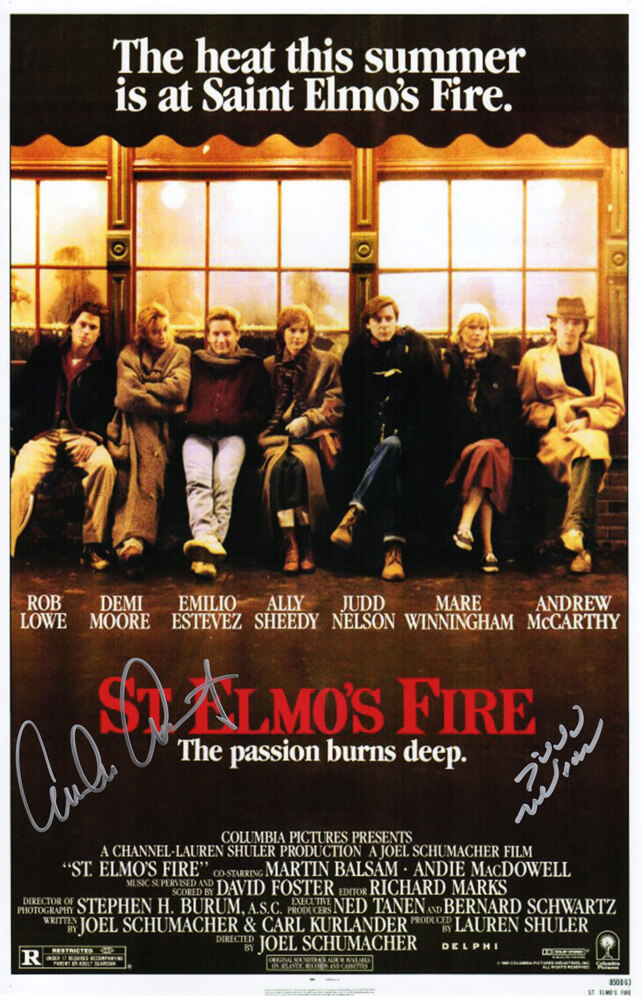 Emilio Estevez & Judd Nelson Dual Signed St. Elmo's Fire 11x17 Movie ...