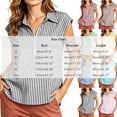BADHUB Summer Striped Shirts for Womens Lapel Neck Zip Up Lightweight ...