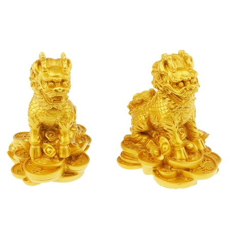 Old Chinese Feng Shui Wealth Lion Statues Ward off Evil Spirits ...