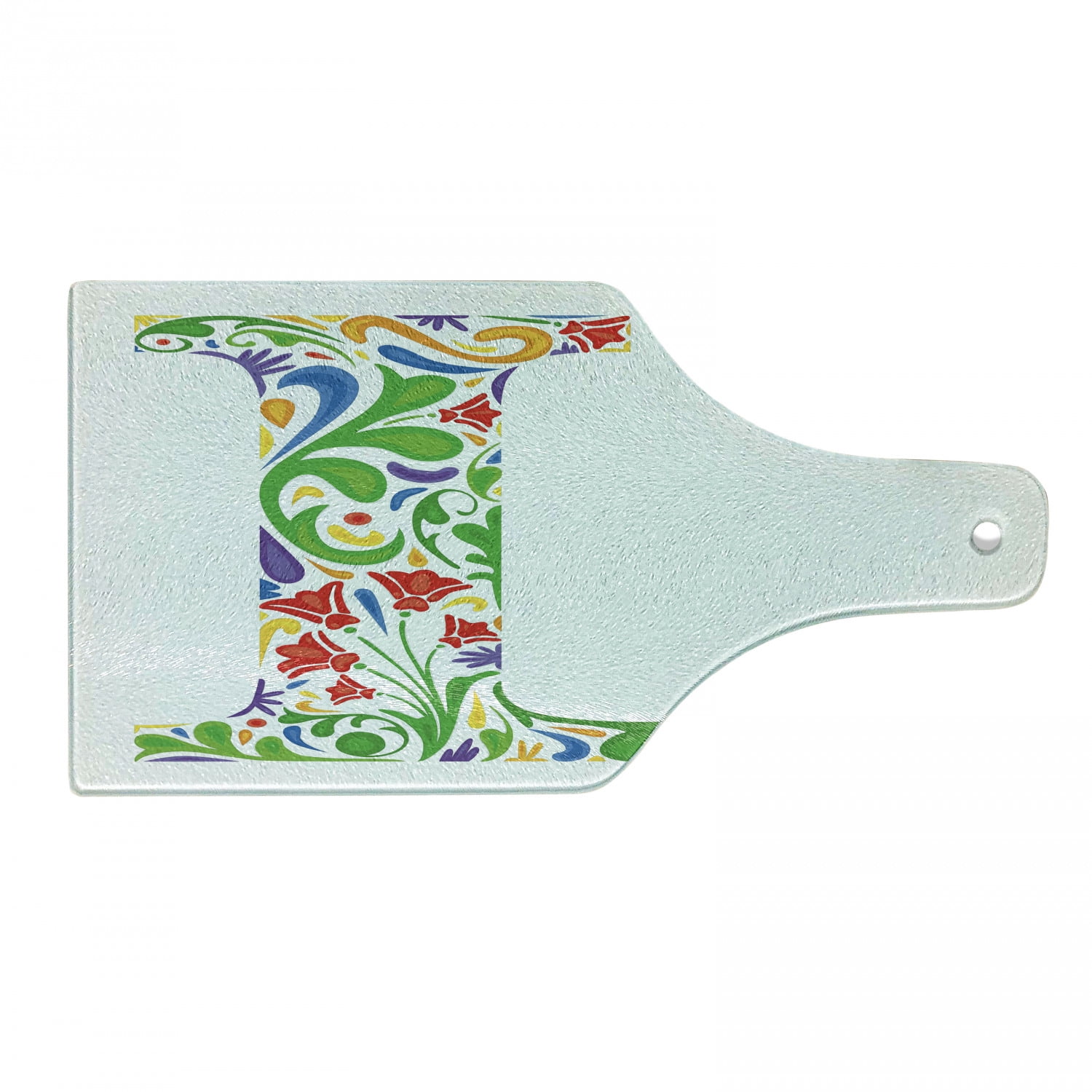 Letter L Cutting Board, Vintage Composition with Leaf and Blossom in ...