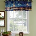2 Pack Eiffel Tower Valance for Window Starry Night City River ...