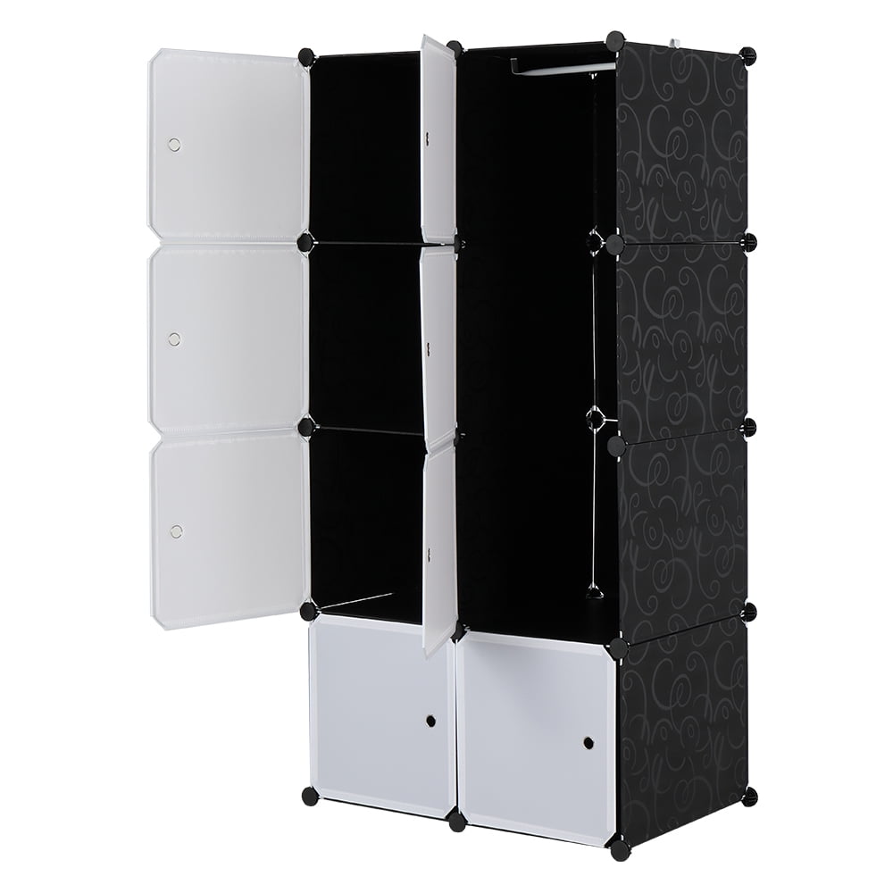 Veryke Portable DIY 8 Cube Storage Shelves with Doors, Modular Closet ...