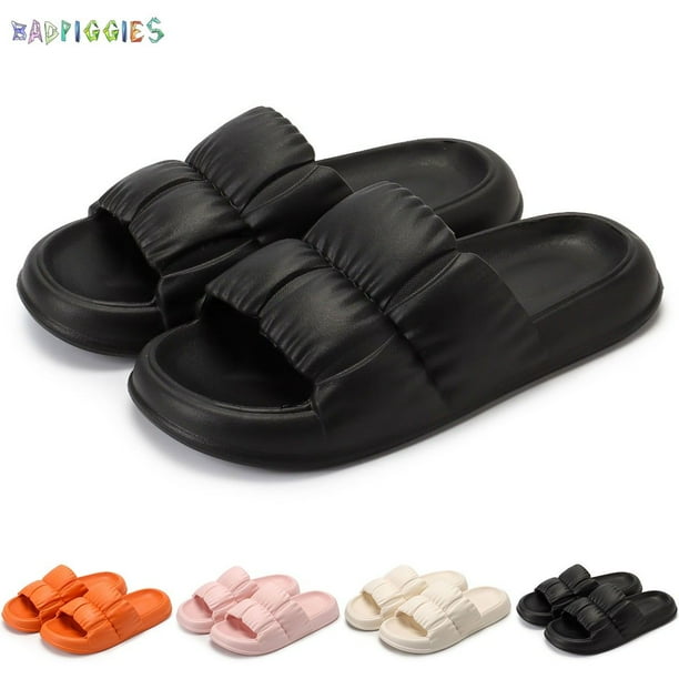 BadPiggies Non-Slip Pillow Slippers Clouds Slides for Women Men, Cozy ...