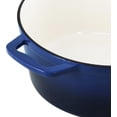2.7 Quart Round Enameled Cast Iron Casserole in Gradient Dark Blue ...